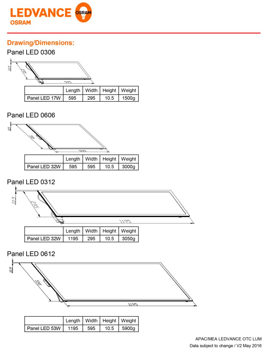 BỘ ĐÈN PANEL LED 0312 32W LEDVANCE